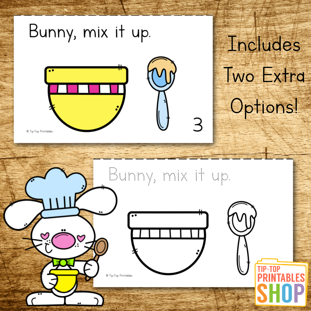 Bunny, Bake! Emergent Reader – The Tip-Top Printables Shop