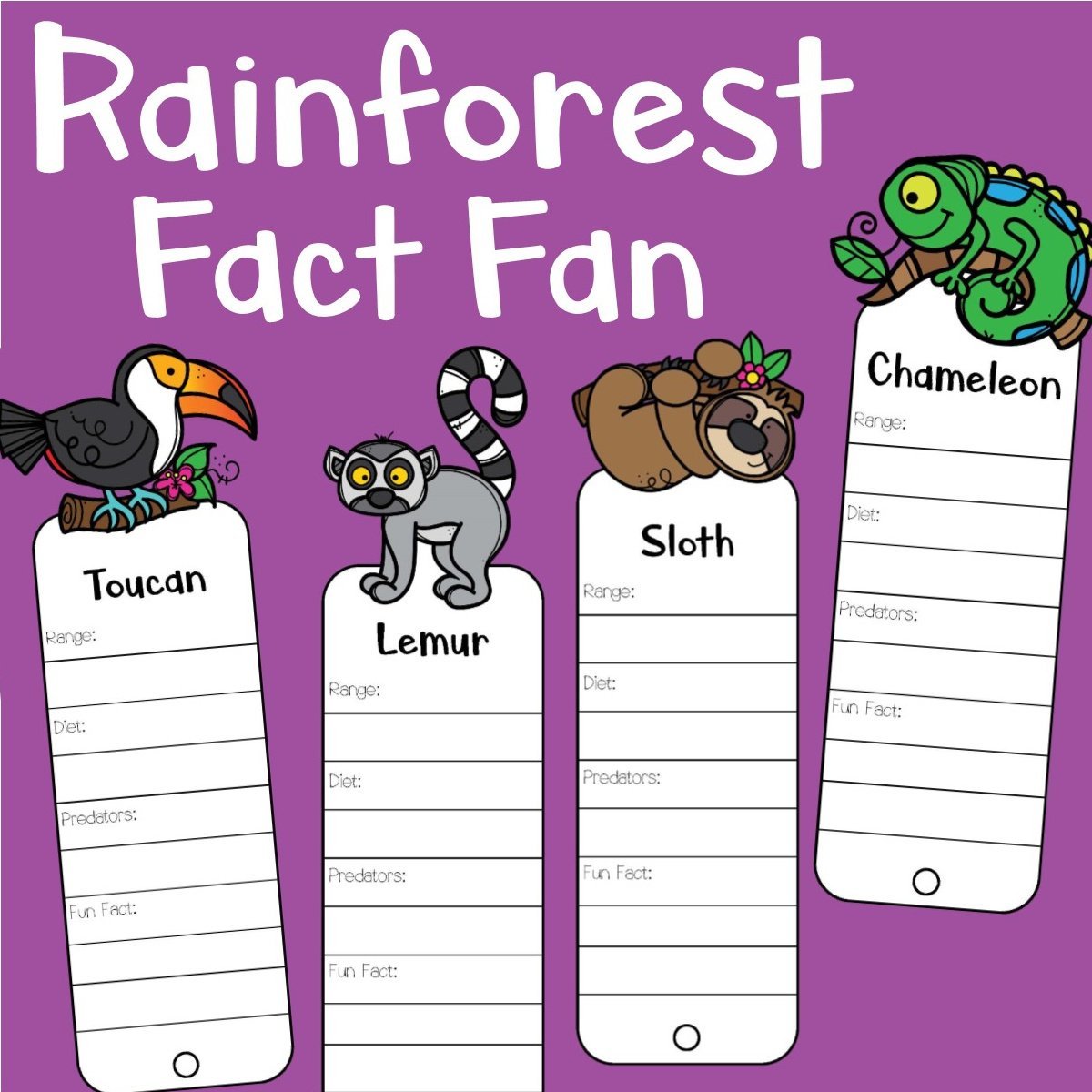 Animal Habitat Fact Fan Bundle – The Tip-Top Printables Shop