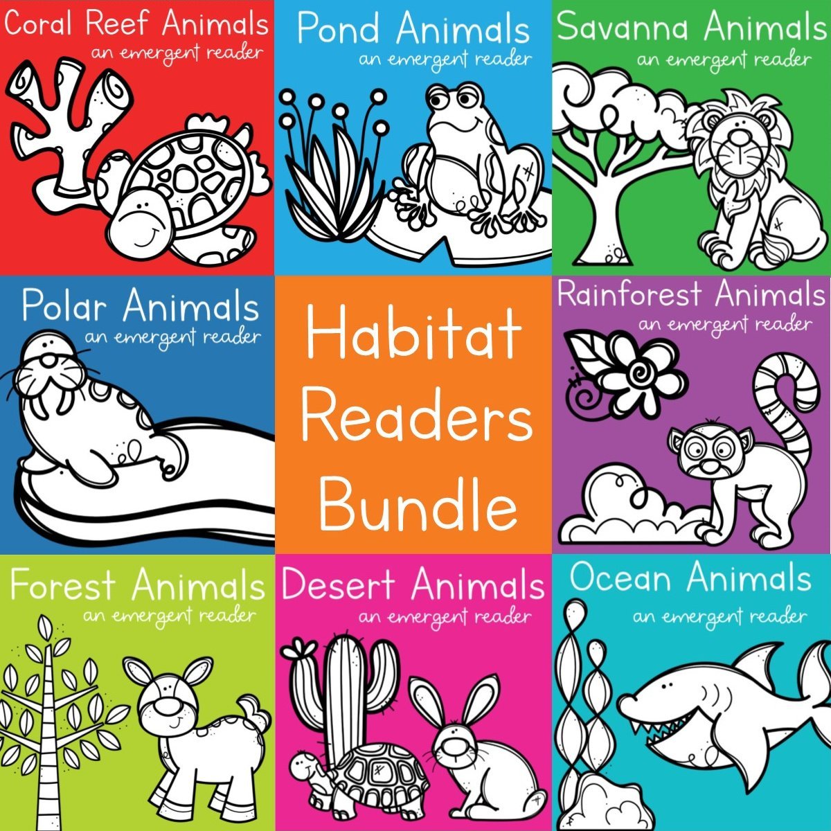 Animal Habitats Emergent Readers Bundle – The Tip-Top Printables Shop
