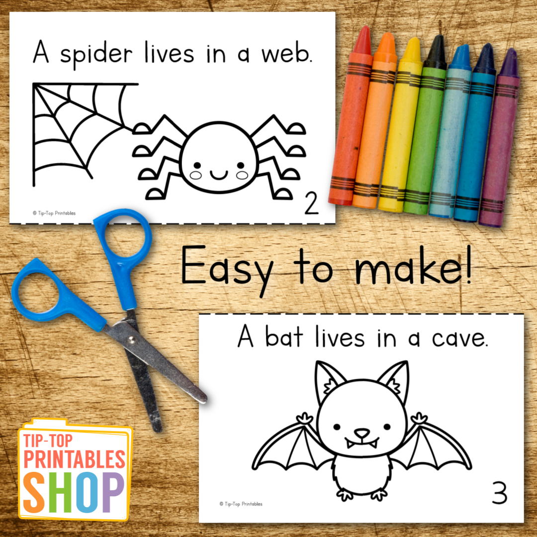Animal Homes Emergent Reader – The Tip-Top Printables Shop
