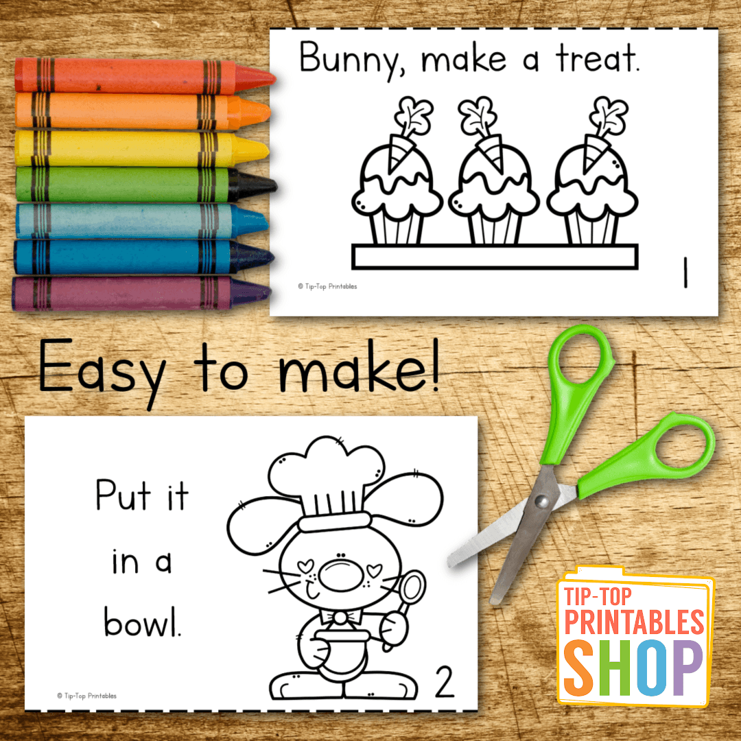 Bunny, Bake! Emergent Reader – The Tip-Top Printables Shop