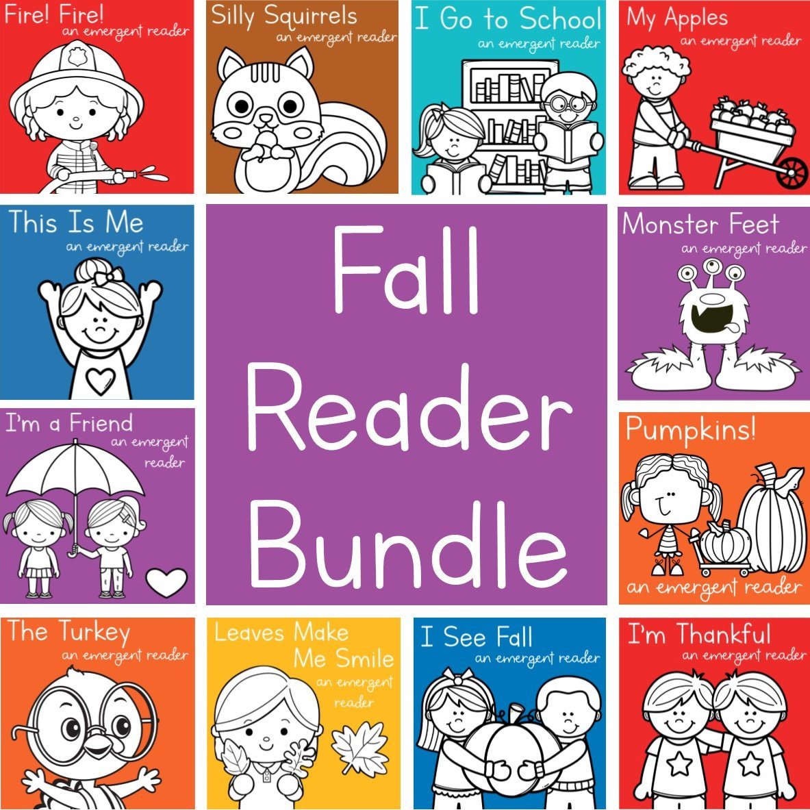Fall Emergent Reader Bundle (15 Readers!) – The Tip-Top Printables Shop