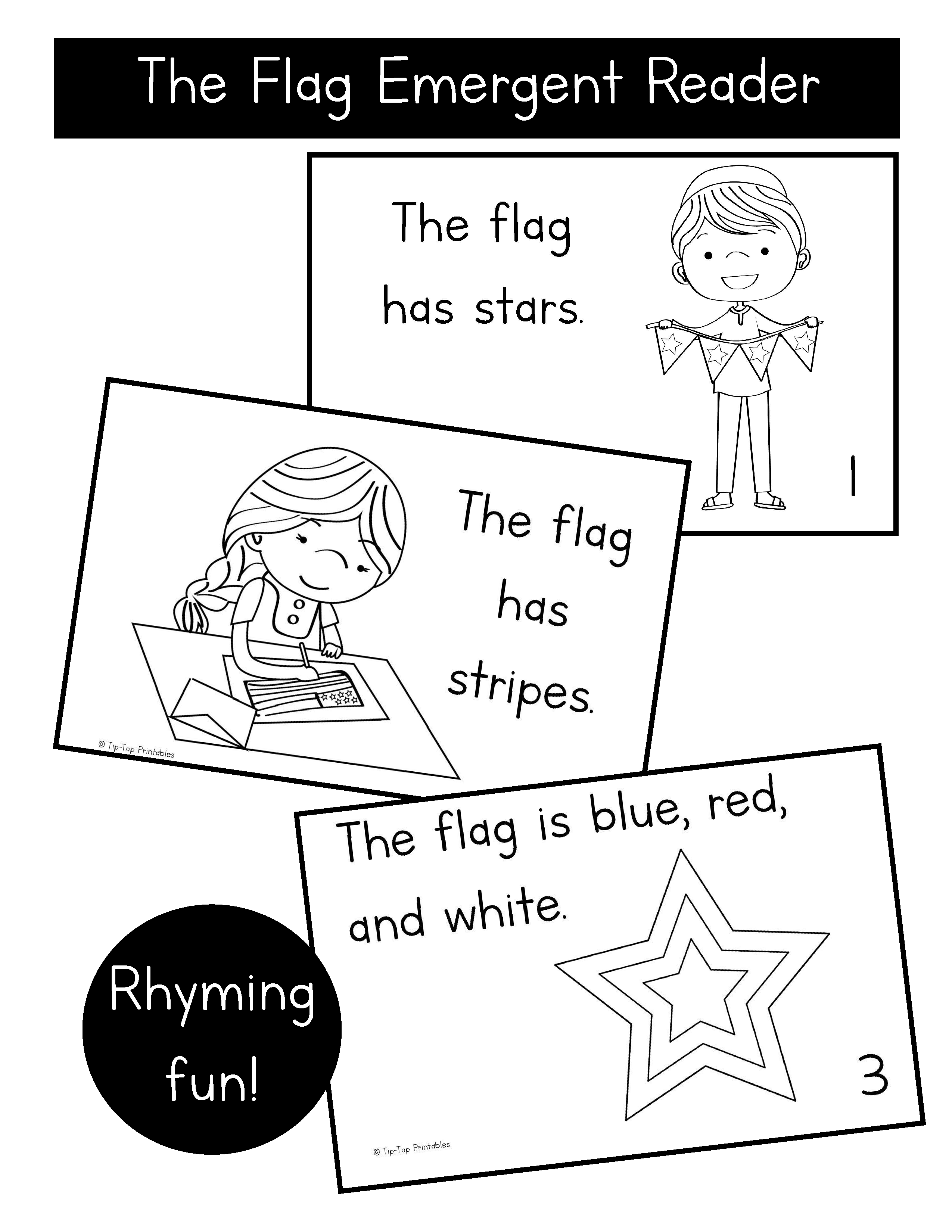 Flag Emergent Reader – The Tip-Top Printables Shop