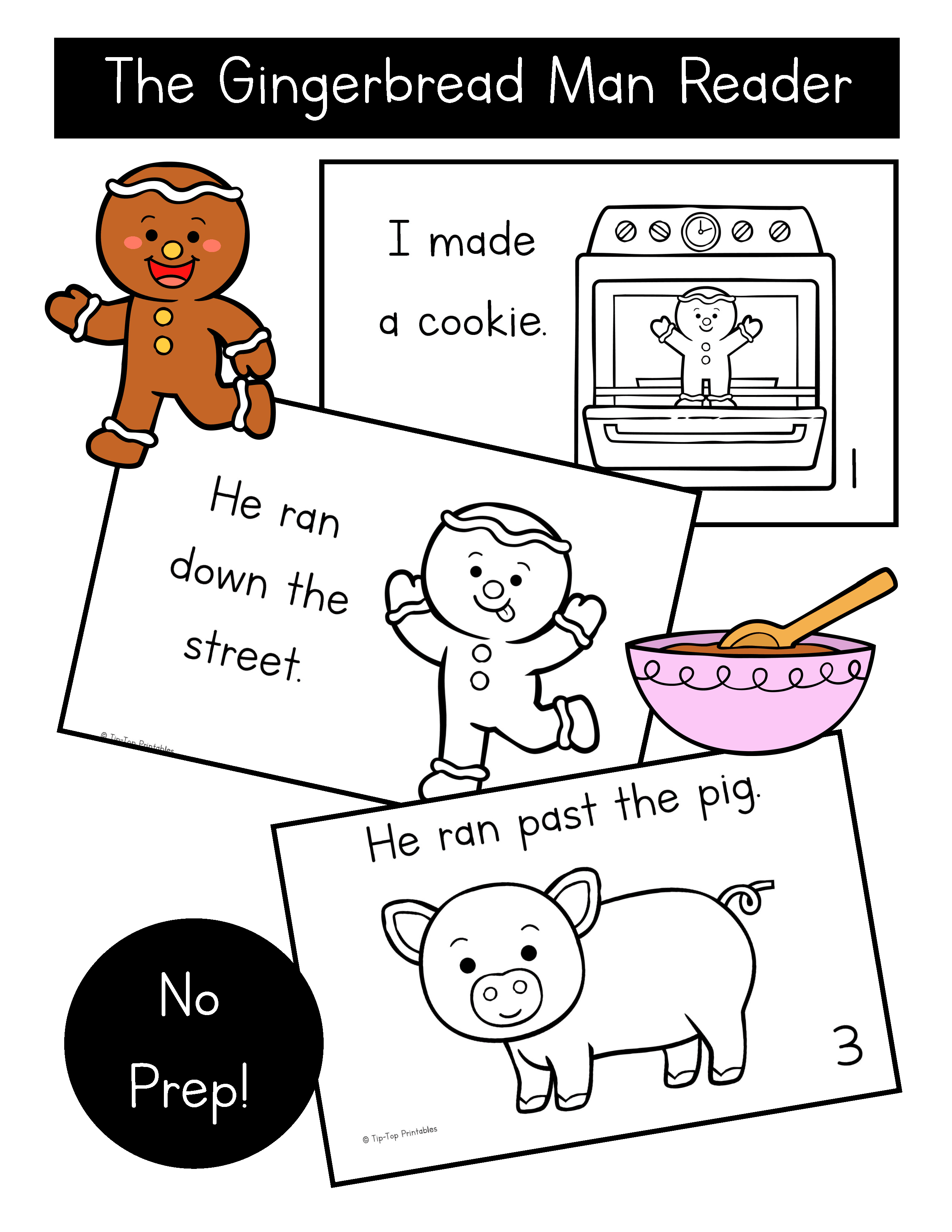 Gingerbread Man Emergent Reader – The Tip-Top Printables Shop