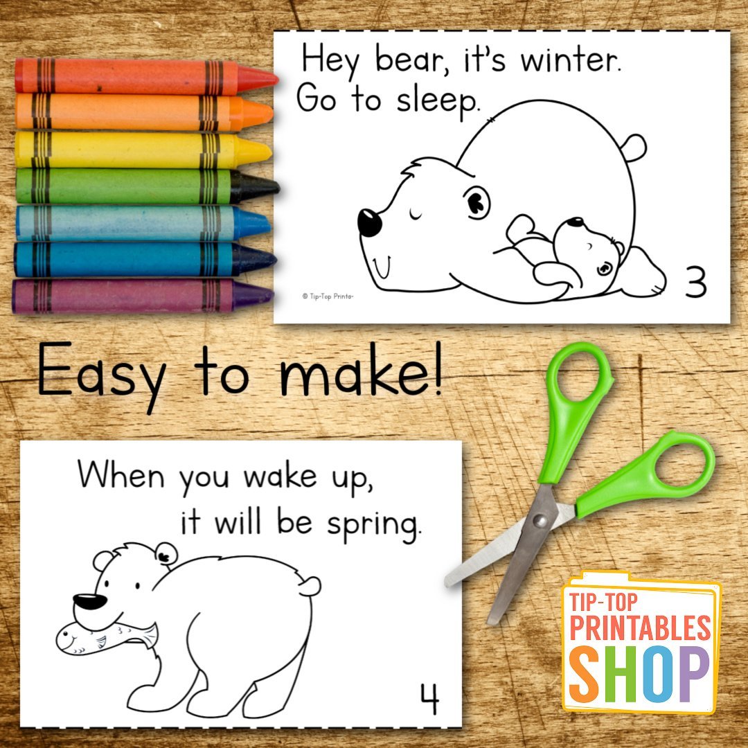 Hibernation Emergent Reader – The Tip-Top Printables Shop