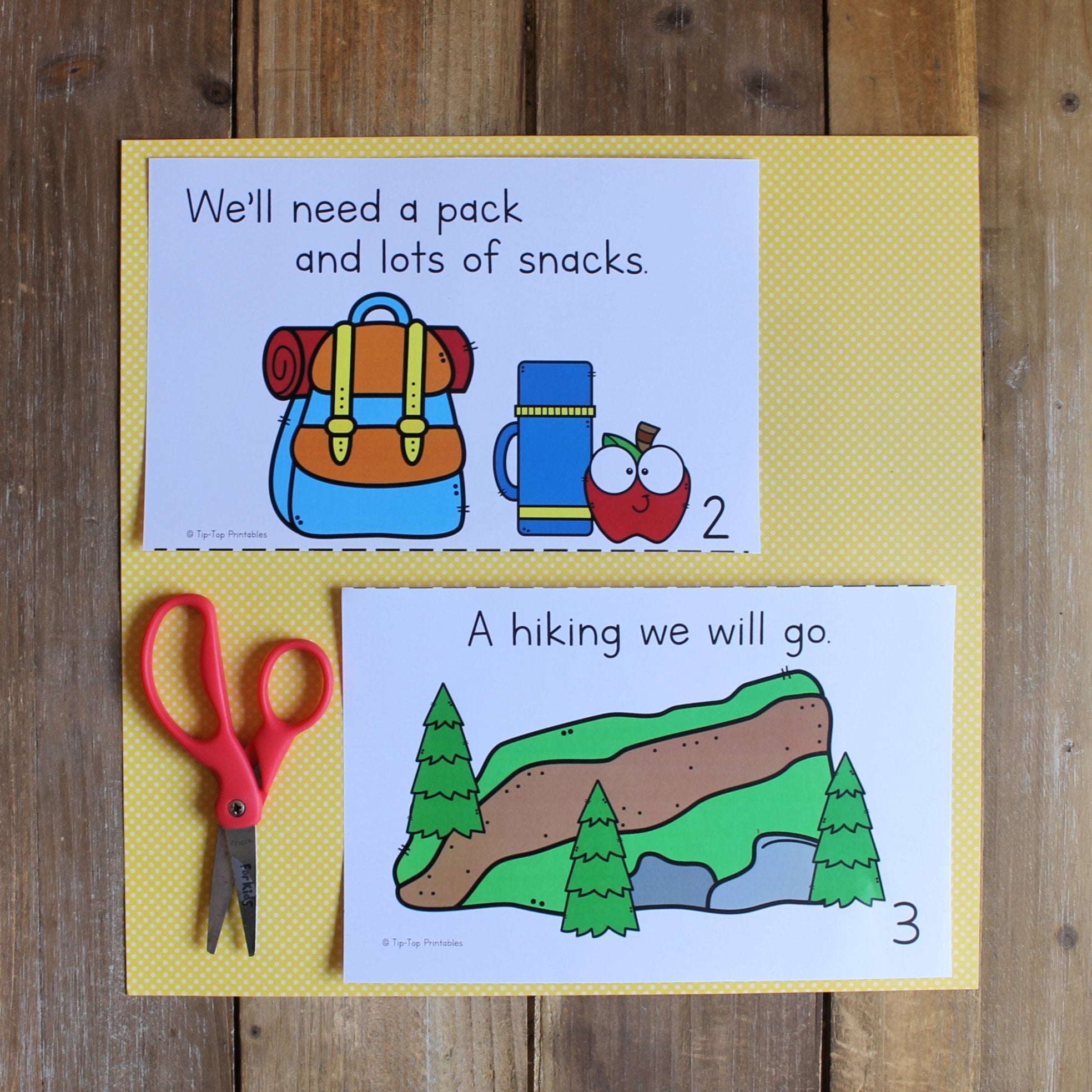 Hiking Emergent Reader – The Tip-Top Printables Shop