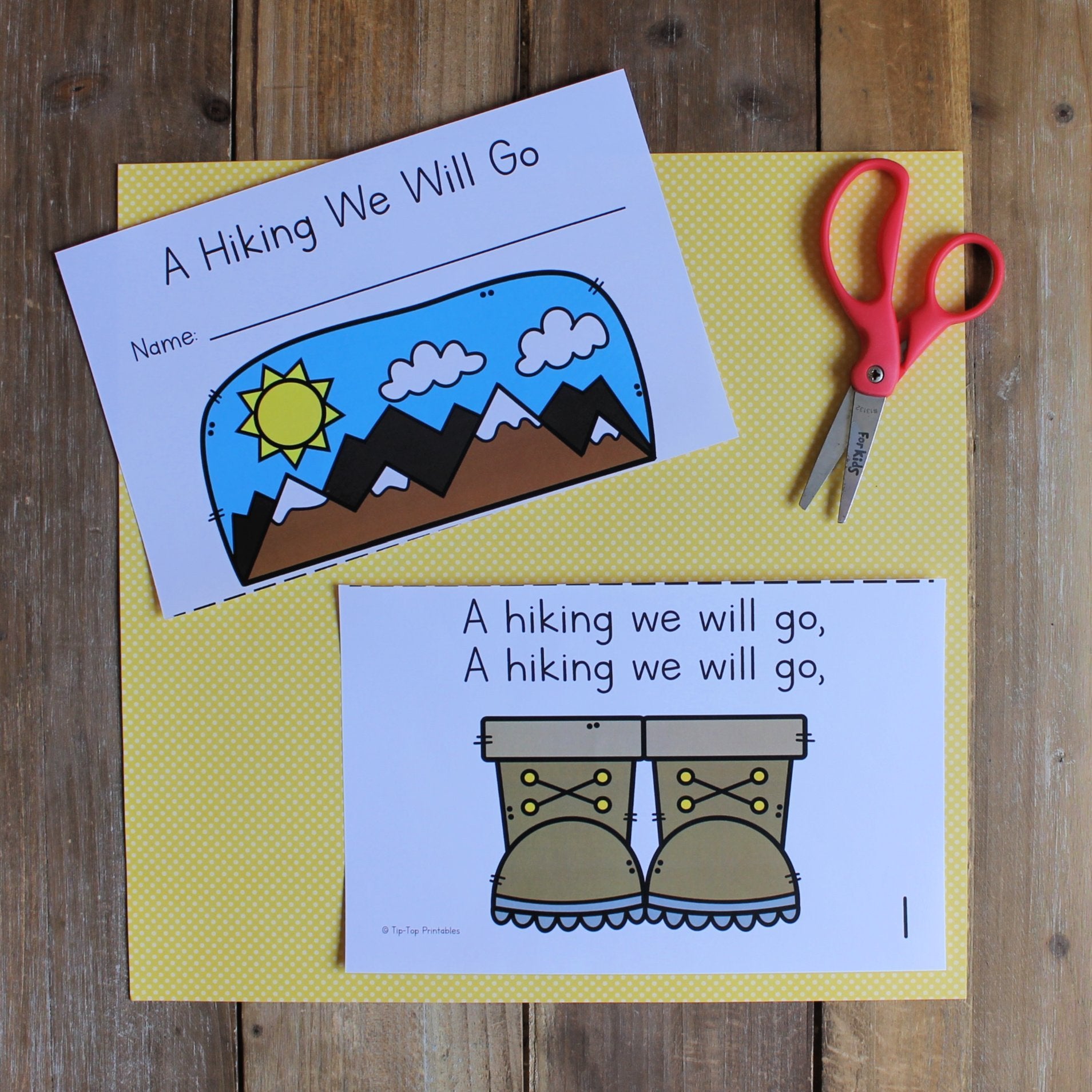 Hiking Emergent Reader – The Tip-Top Printables Shop