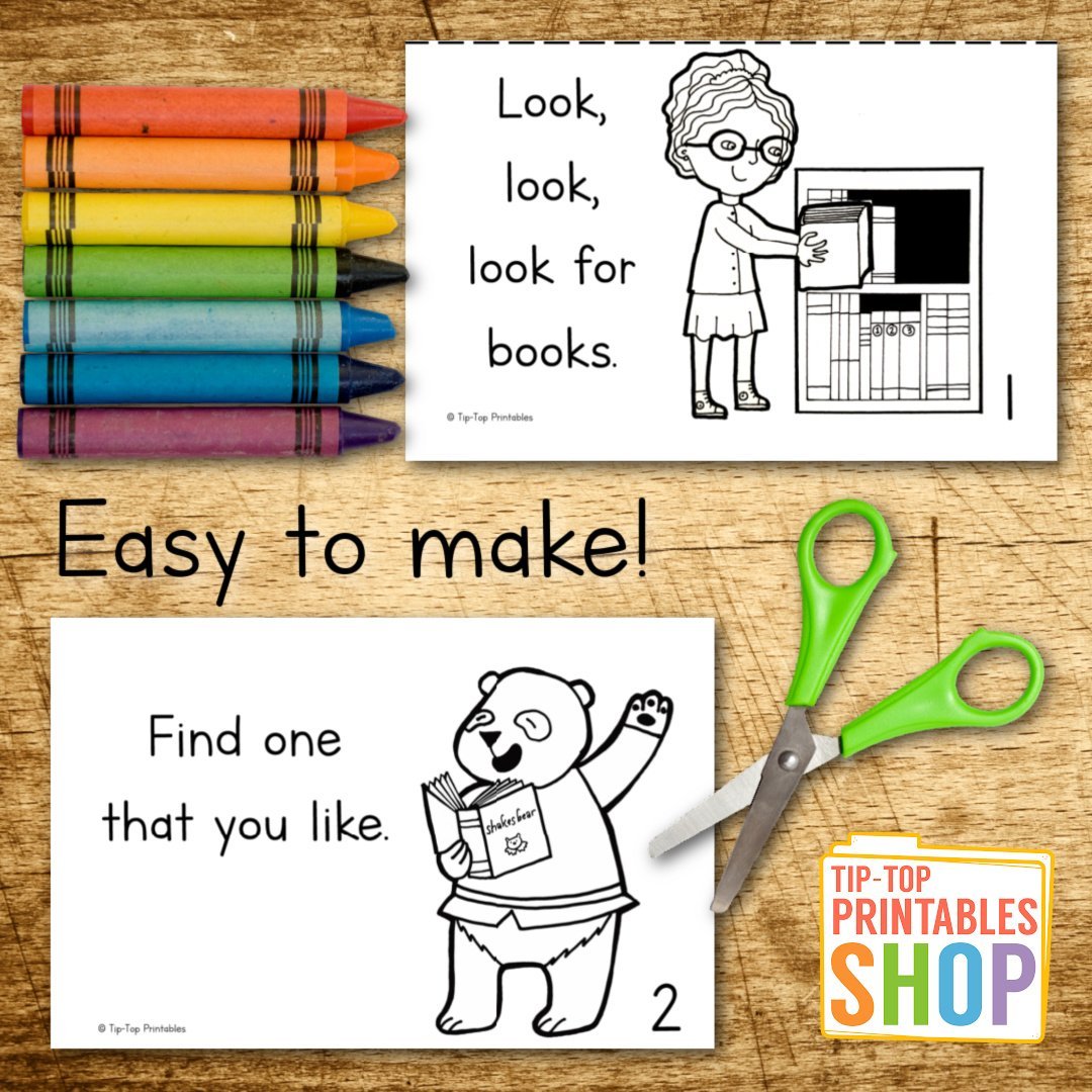Hooray for Books! Emergent Reader – The Tip-Top Printables Shop