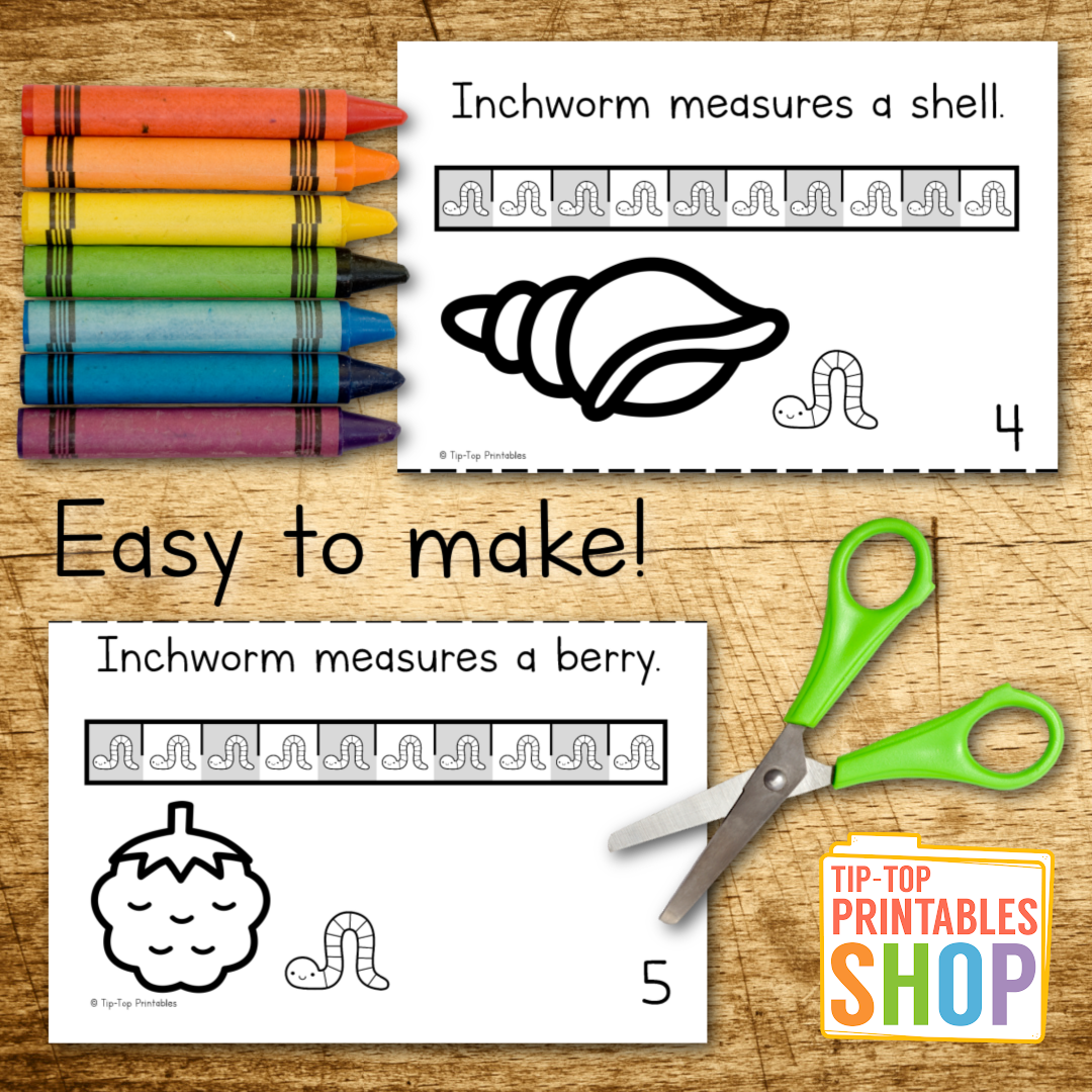 Inchworm Measures Emergent Reader – The Tip-Top Printables Shop