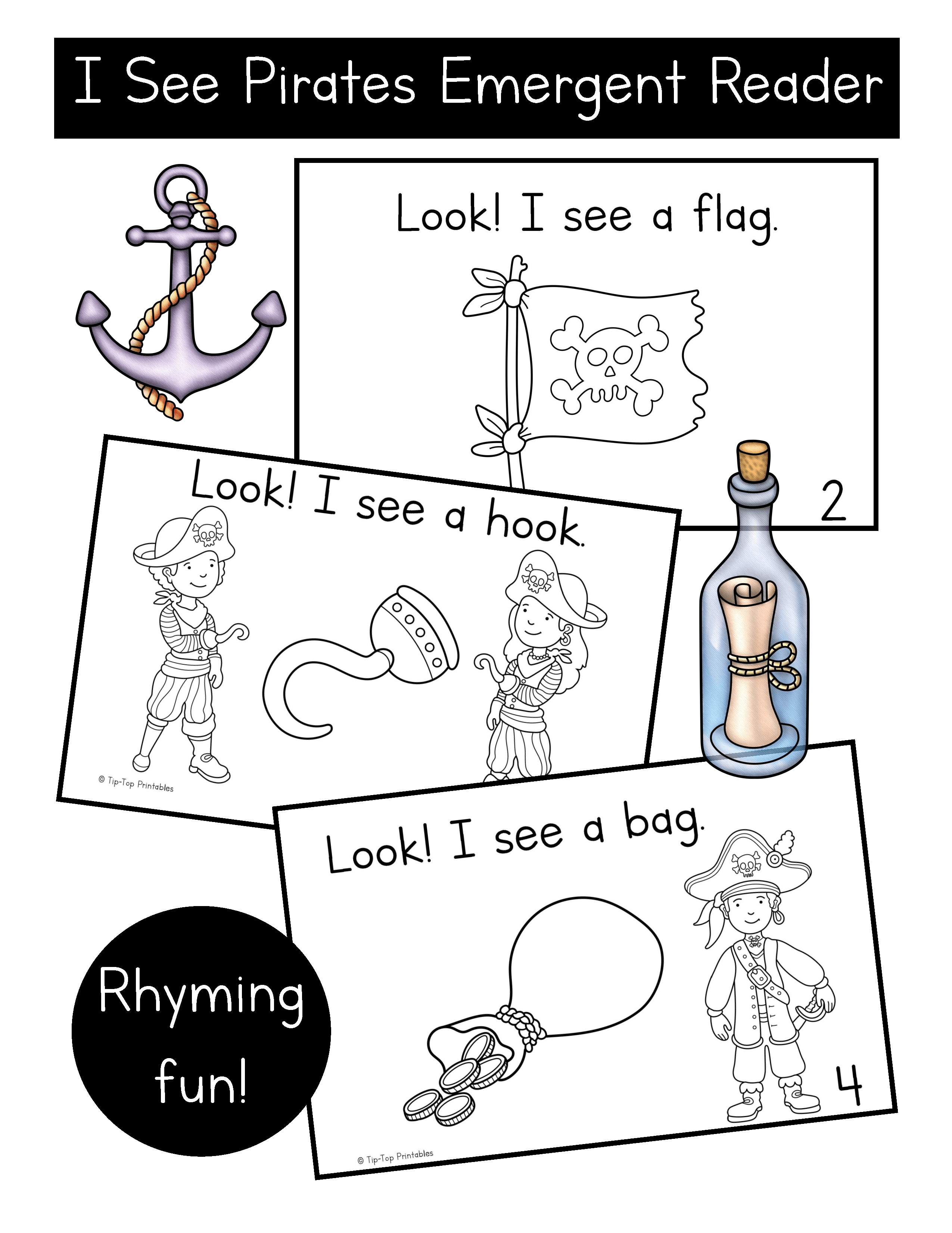 Pirate Emergent Reader – The Tip-Top Printables Shop