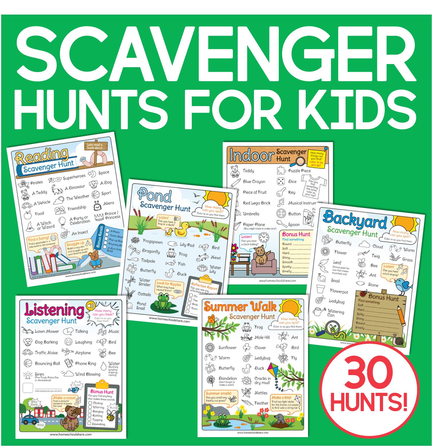 Printable Scavenger Hunts for Kids (BIG Bundle!) – The Tip-Top ...