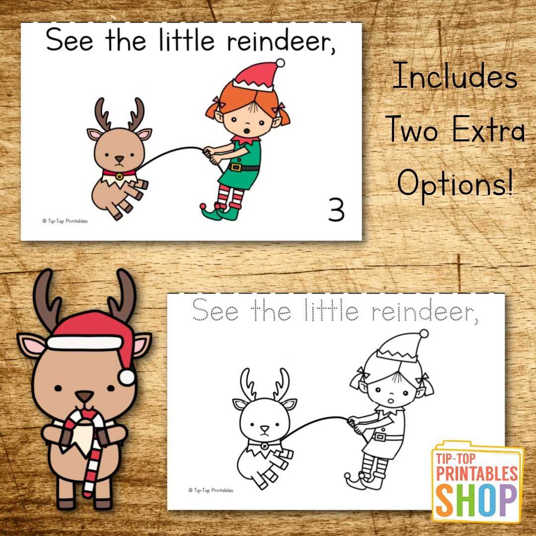 Reindeer Emergent Reader – The Tip-Top Printables Shop