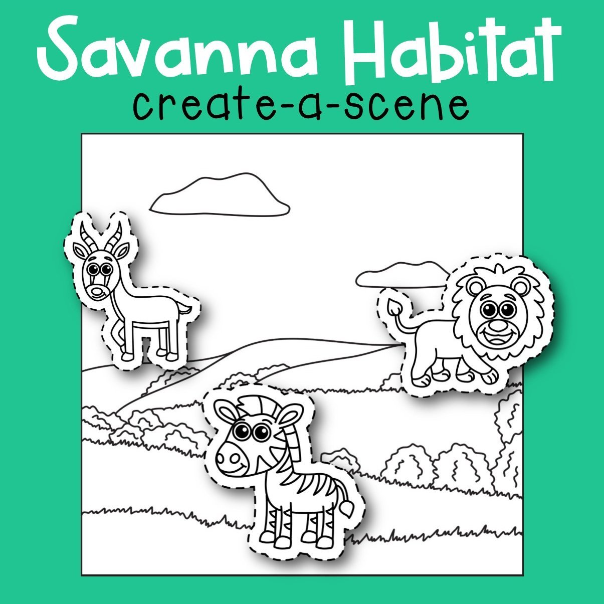 Savanna Habitat Create-a-Scene – The Tip-Top Printables Shop