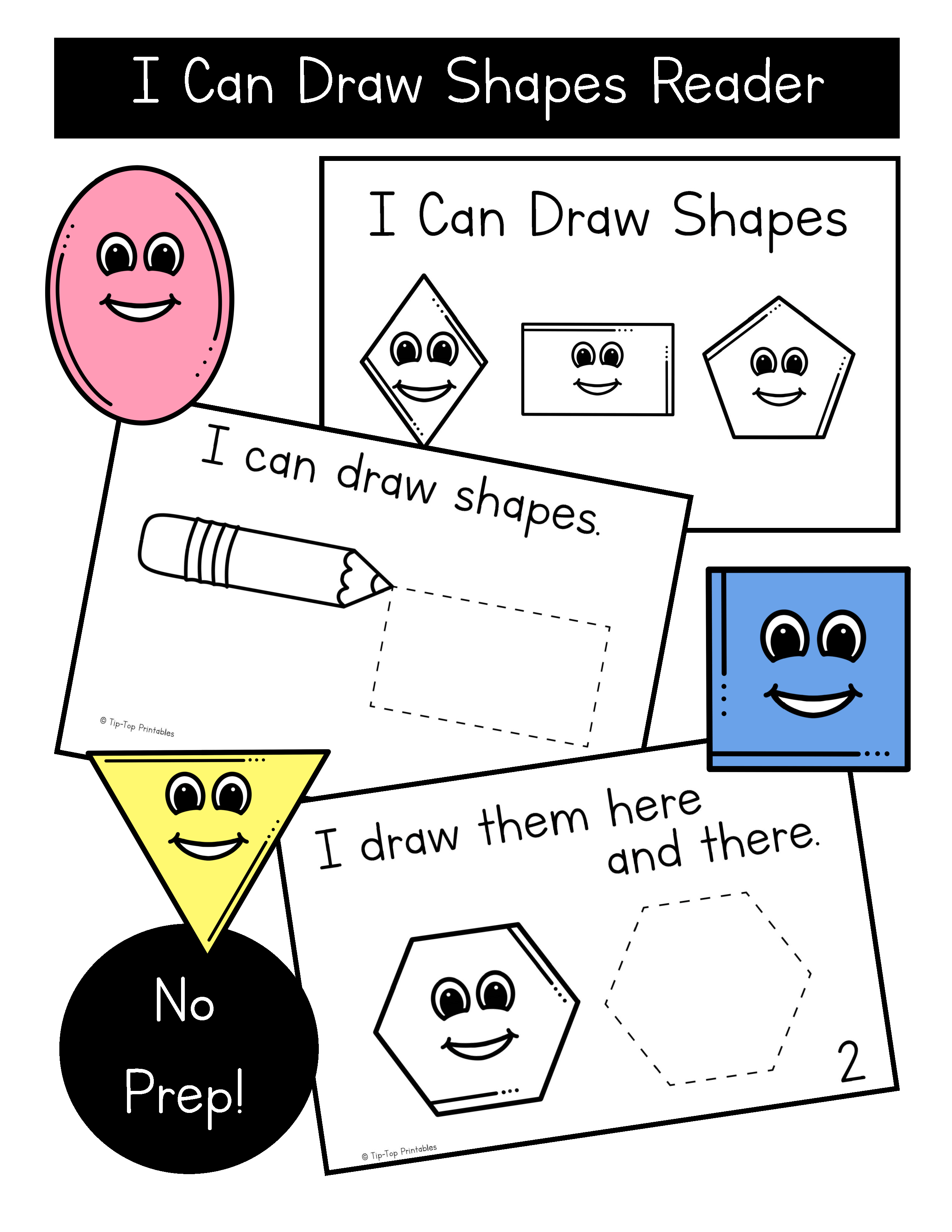 Shapes Emergent Reader – The Tip-Top Printables Shop