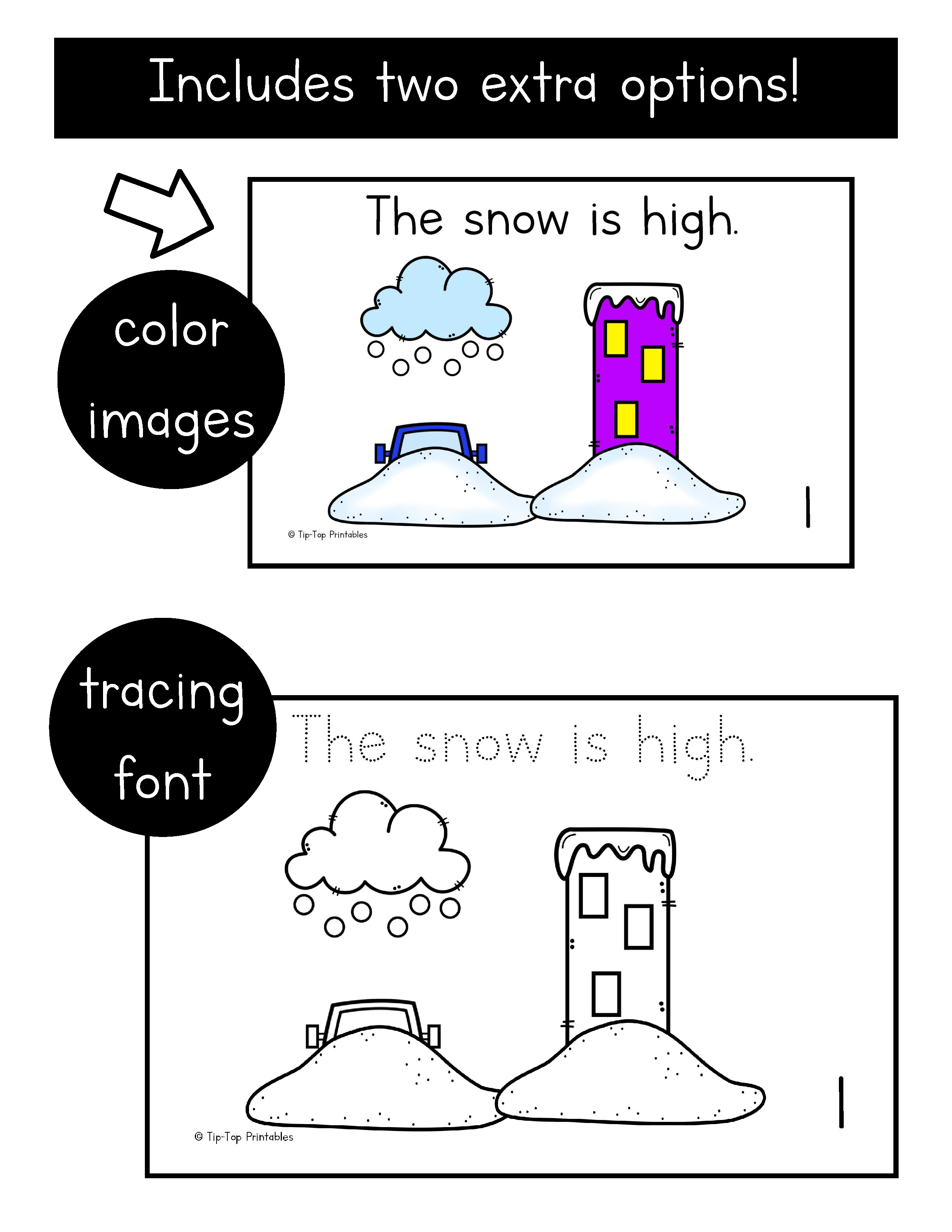 Snowman Emergent Reader – The Tip-Top Printables Shop