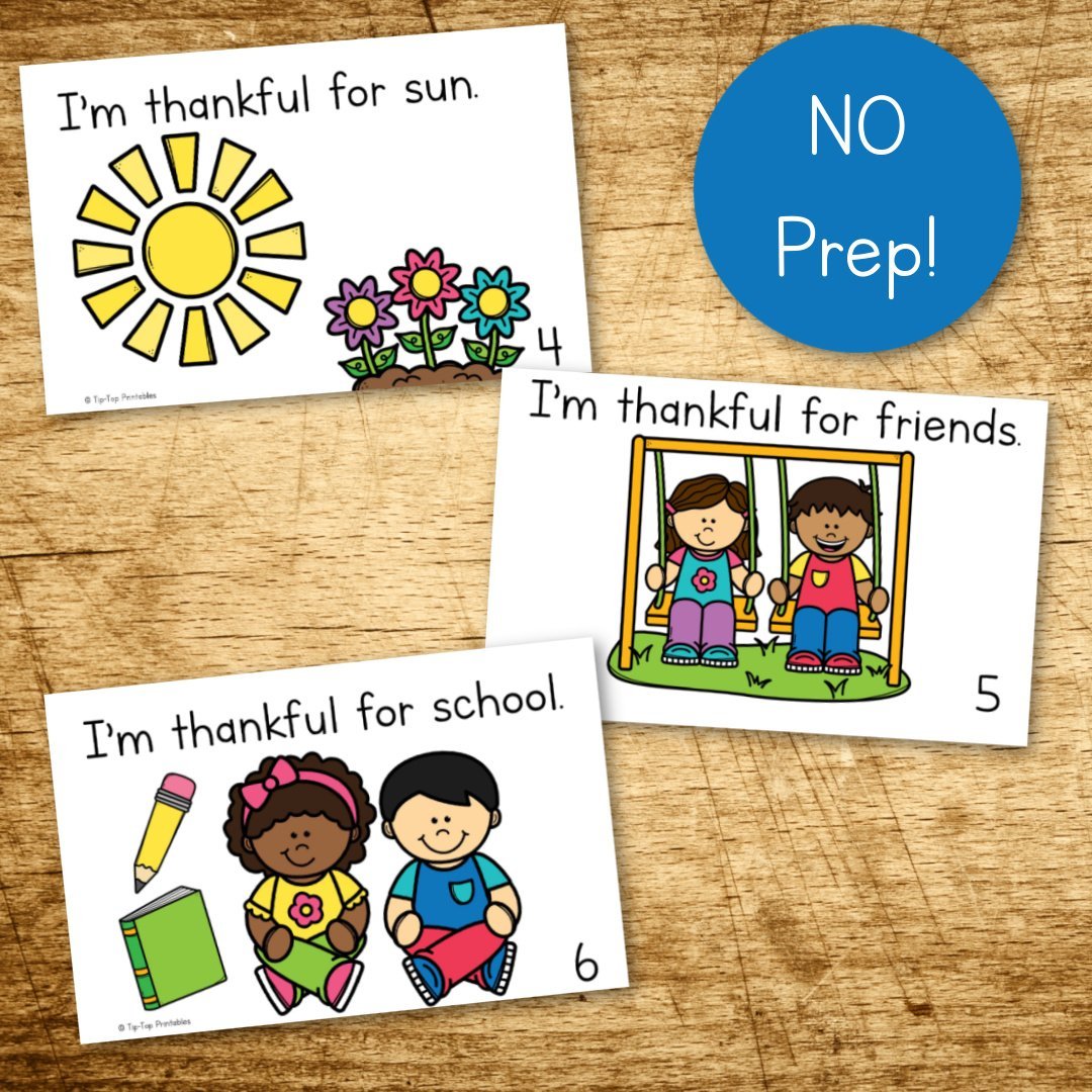 Thankfulness Emergent Reader – The Tip-Top Printables Shop