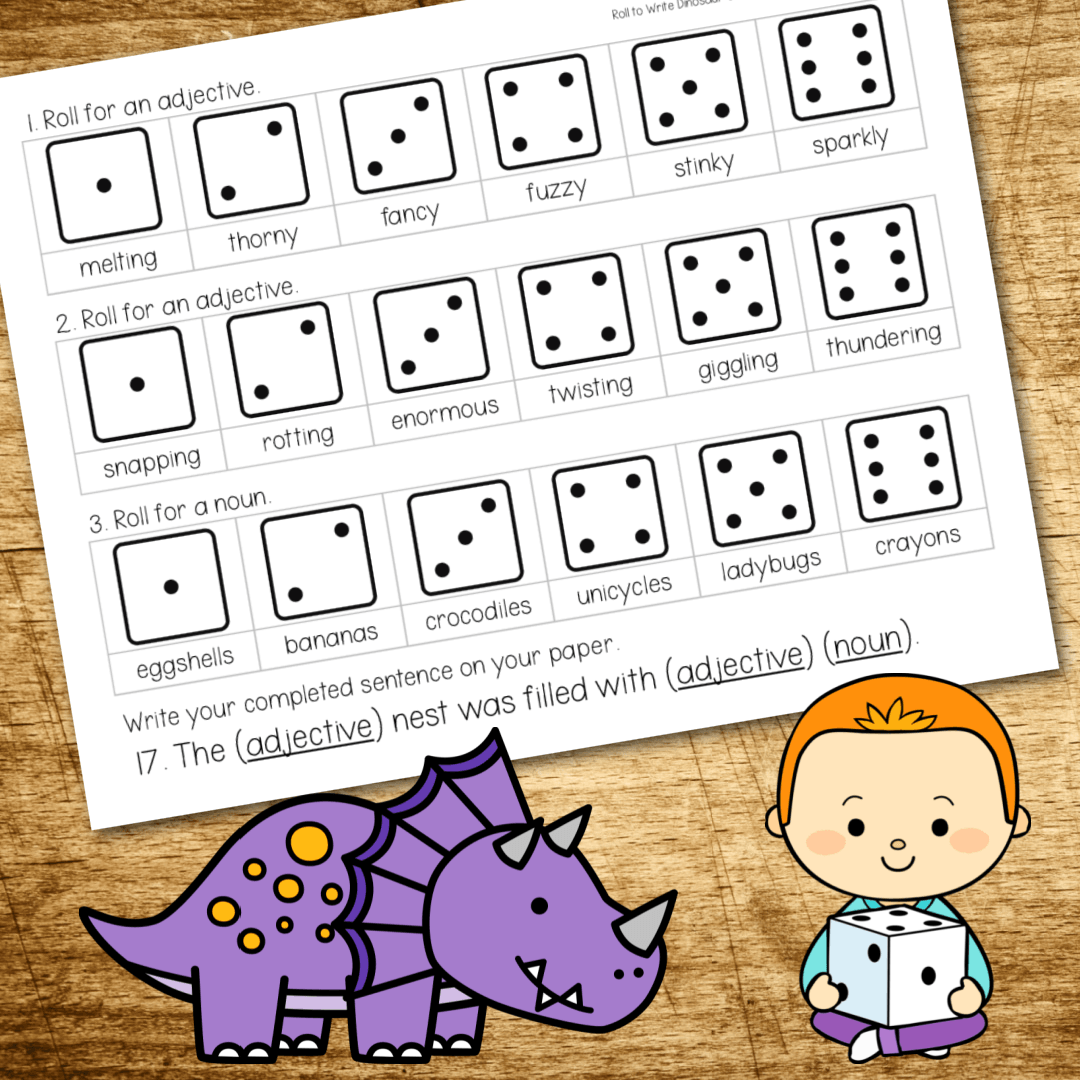 Writing Dinosaur Silly Sentences – The Tip-Top Printables Shop
