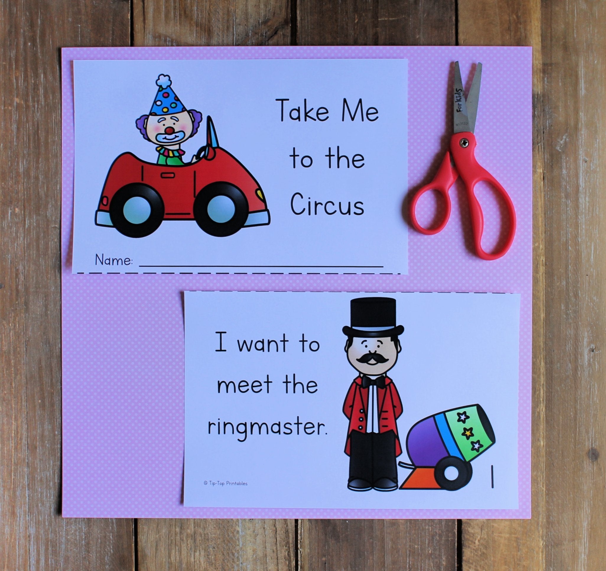 Circus Emergent Reader – The Tip-Top Printables Shop