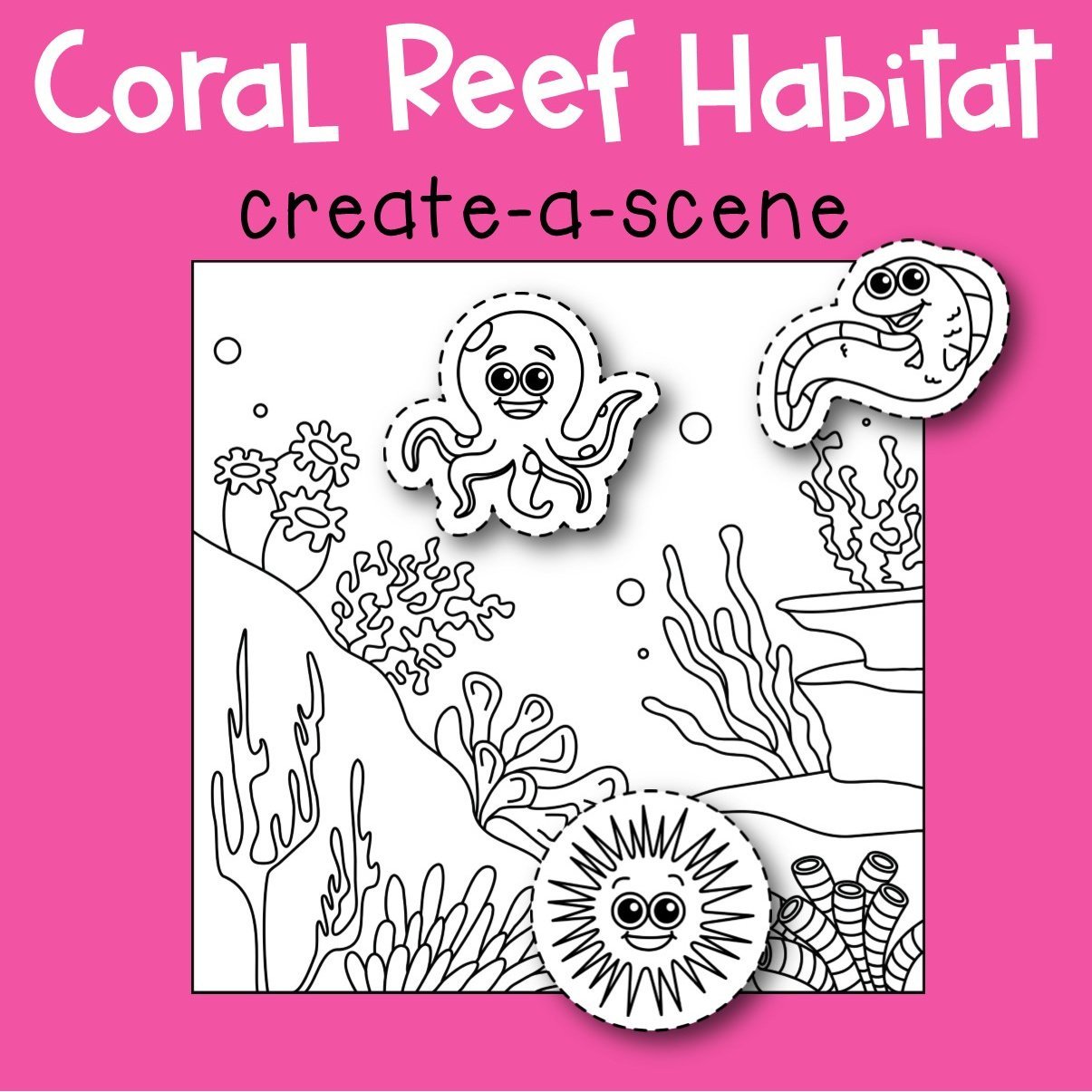 Coral Reef Habitat Create-a-Scene – The Tip-Top Printables Shop