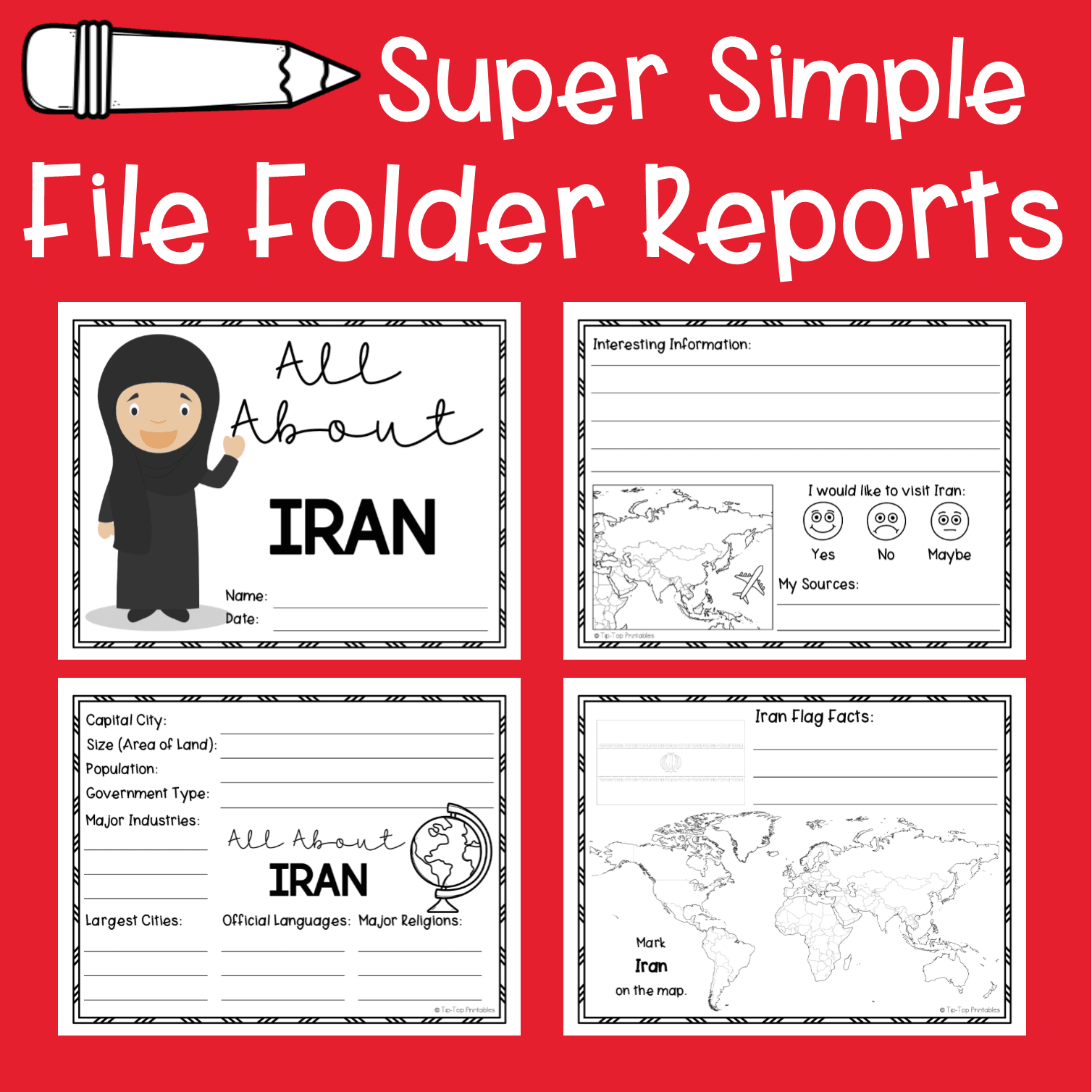 Country Report Forms: Asia – The Tip-Top Printables Shop