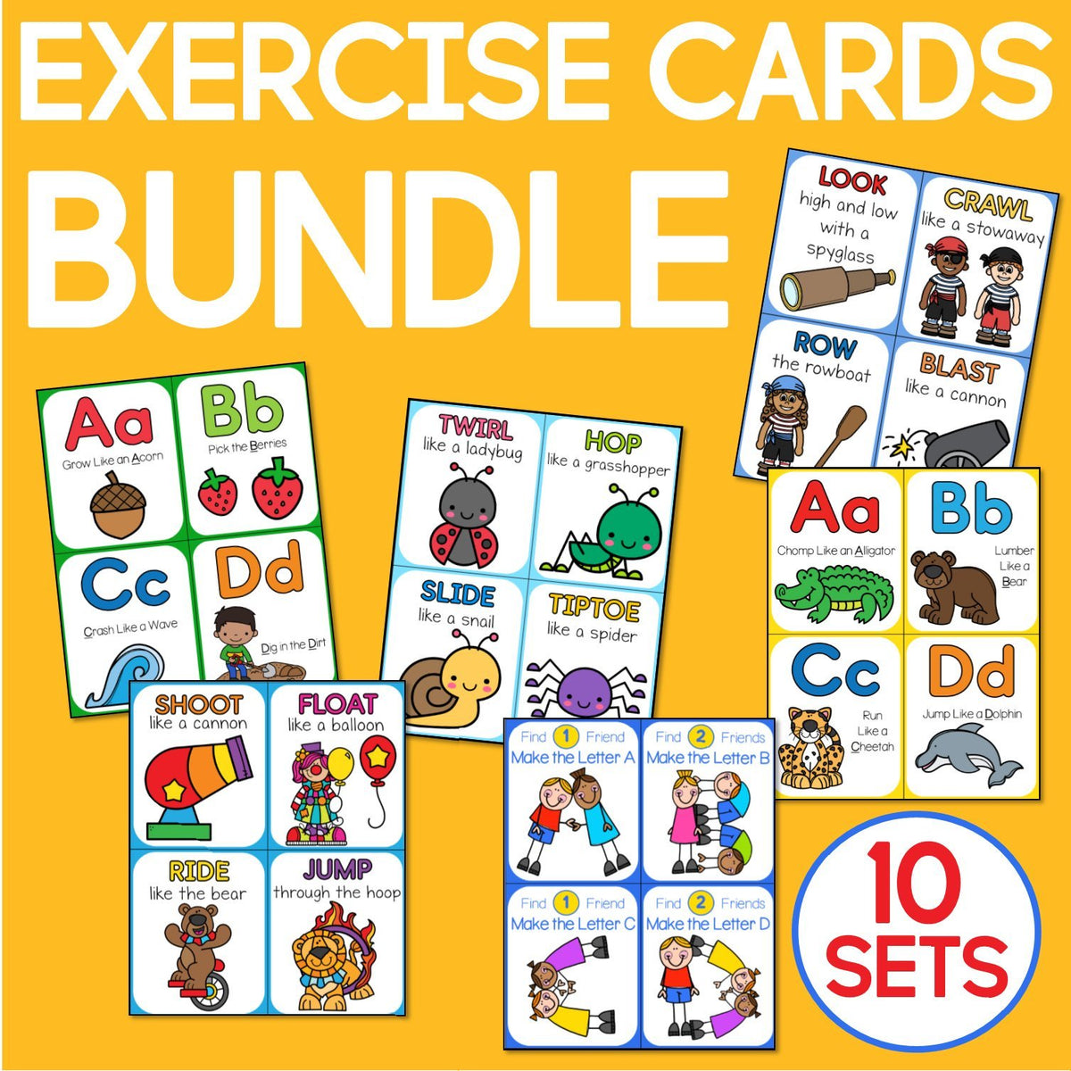 Exercise Cards for Kids BUNDLE – The Tip-Top Printables Shop