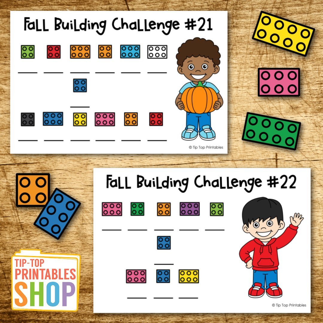 Fall Building Challenge Cards (STEM Activity) – The Tip-Top Printables Shop