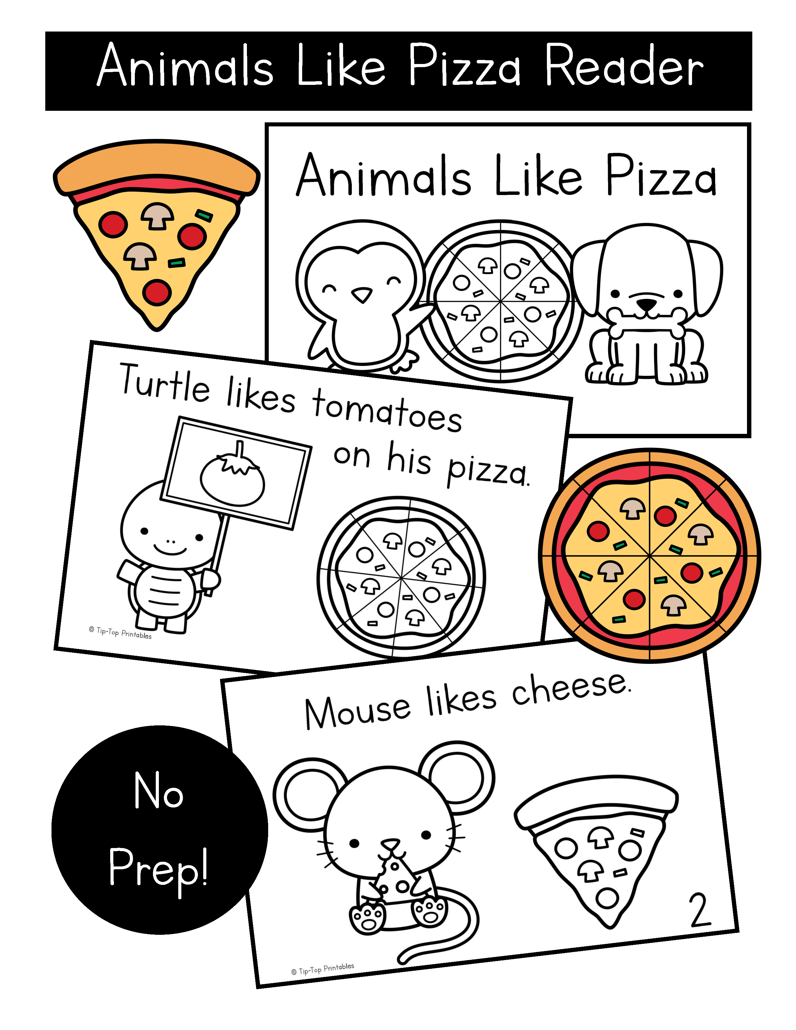 Pizza Emergent Reader – The Tip-Top Printables Shop