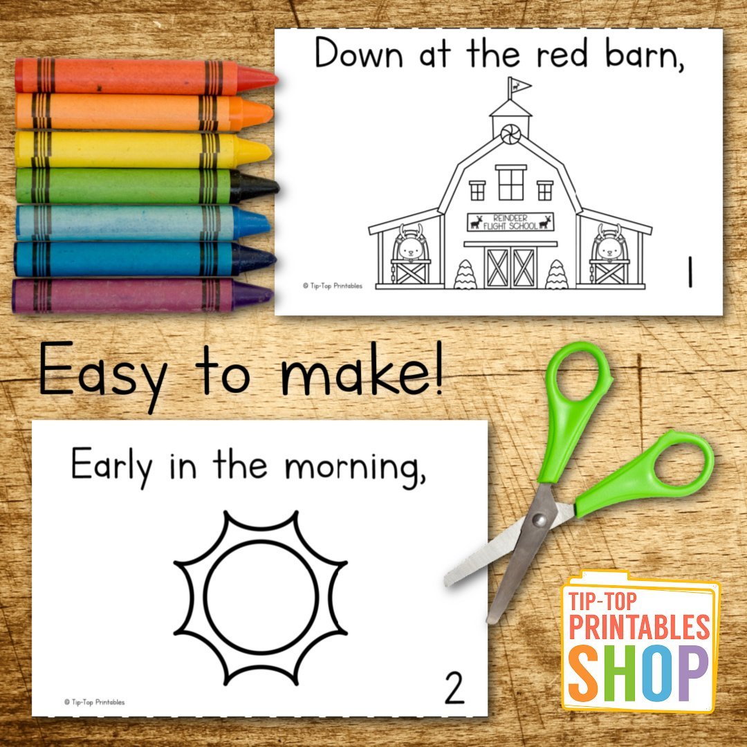 Reindeer Emergent Reader – The Tip-Top Printables Shop