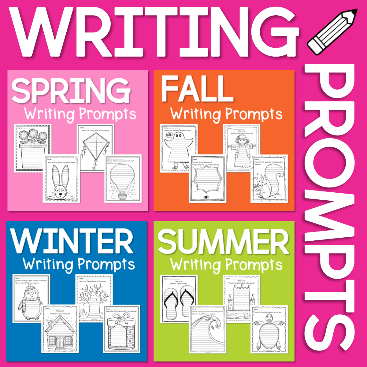 Seasonal Writing Prompts – The Tip-Top Printables Shop