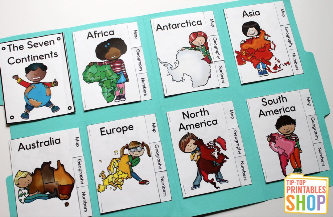 Seven Continents Lapbook – The Tip-Top Printables Shop