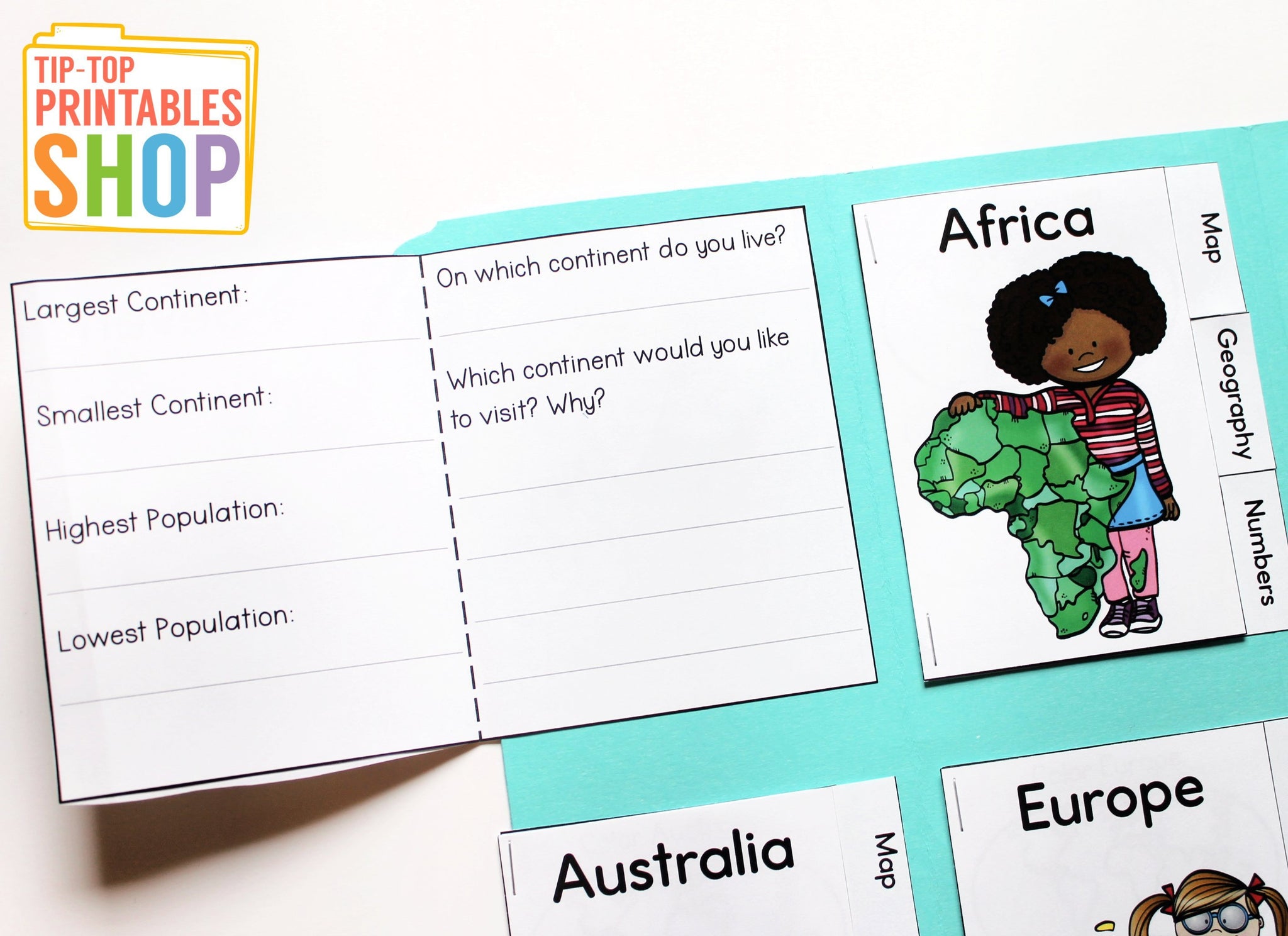 Seven Continents Lapbook – The Tip-Top Printables Shop