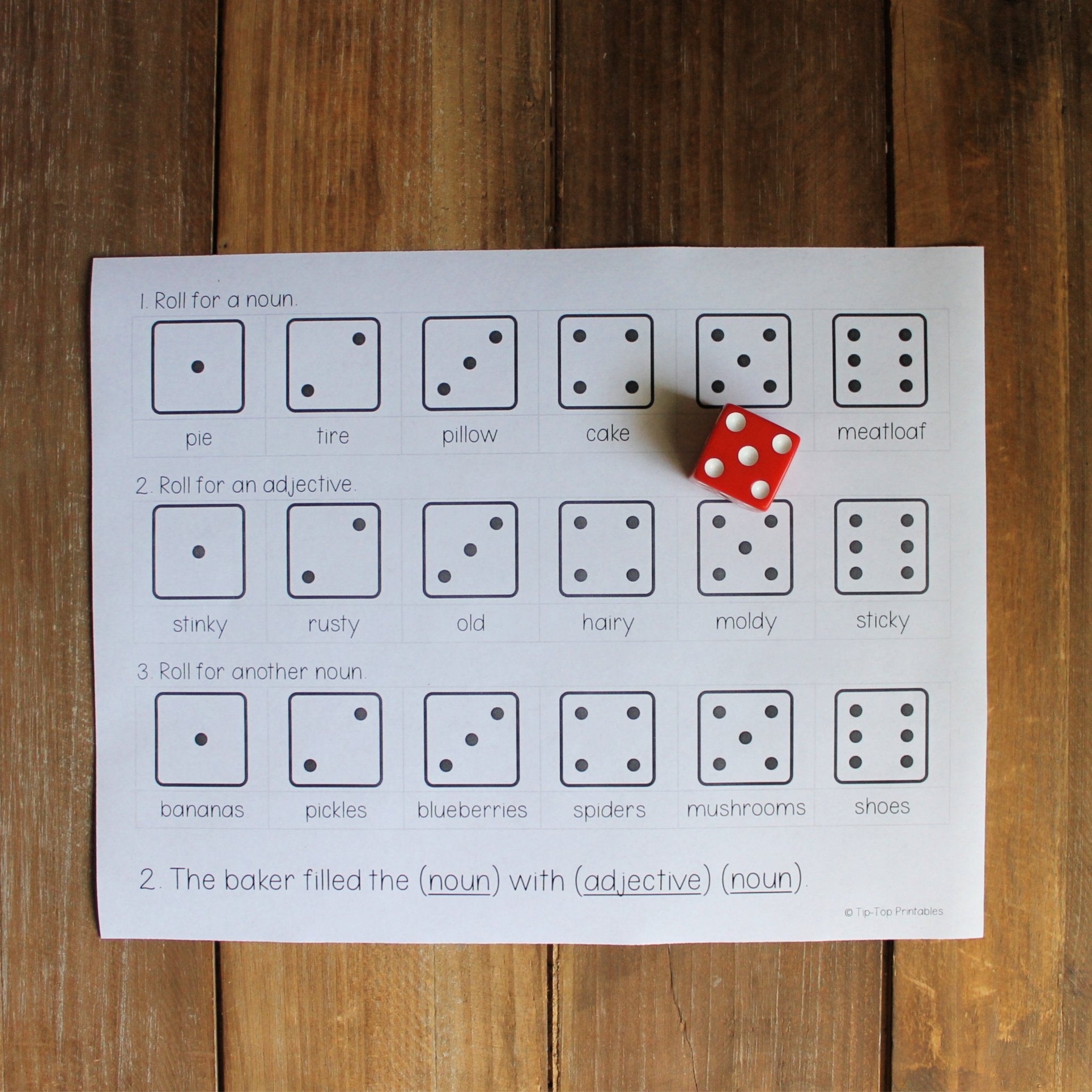Writing Silly Sentences – The Tip-Top Printables Shop